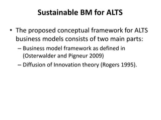 SALT WP1 Sustainable Business Models for Assisted Living Technologies ...