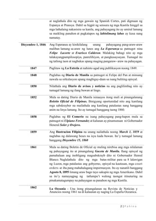 KASAYSAYAN NG PAMAMAHAYAG SA PILIPINAS | PDF