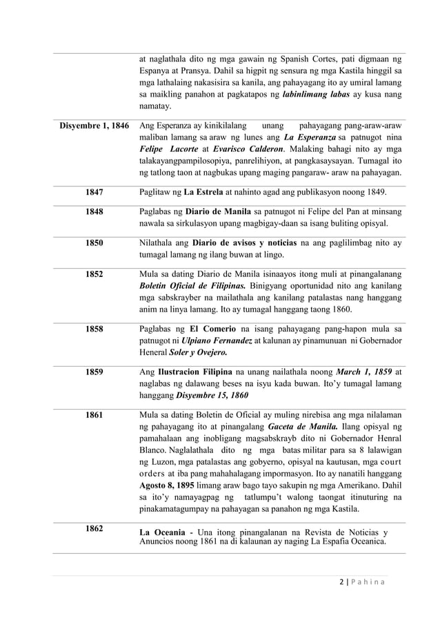 KASAYSAYAN NG PAMAMAHAYAG SA PILIPINAS | PDF