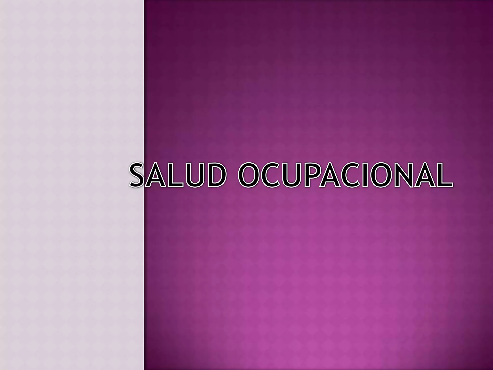 Salud Ocupacional Ppt