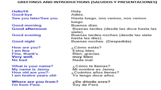 Saludos y presentaciones | PDF