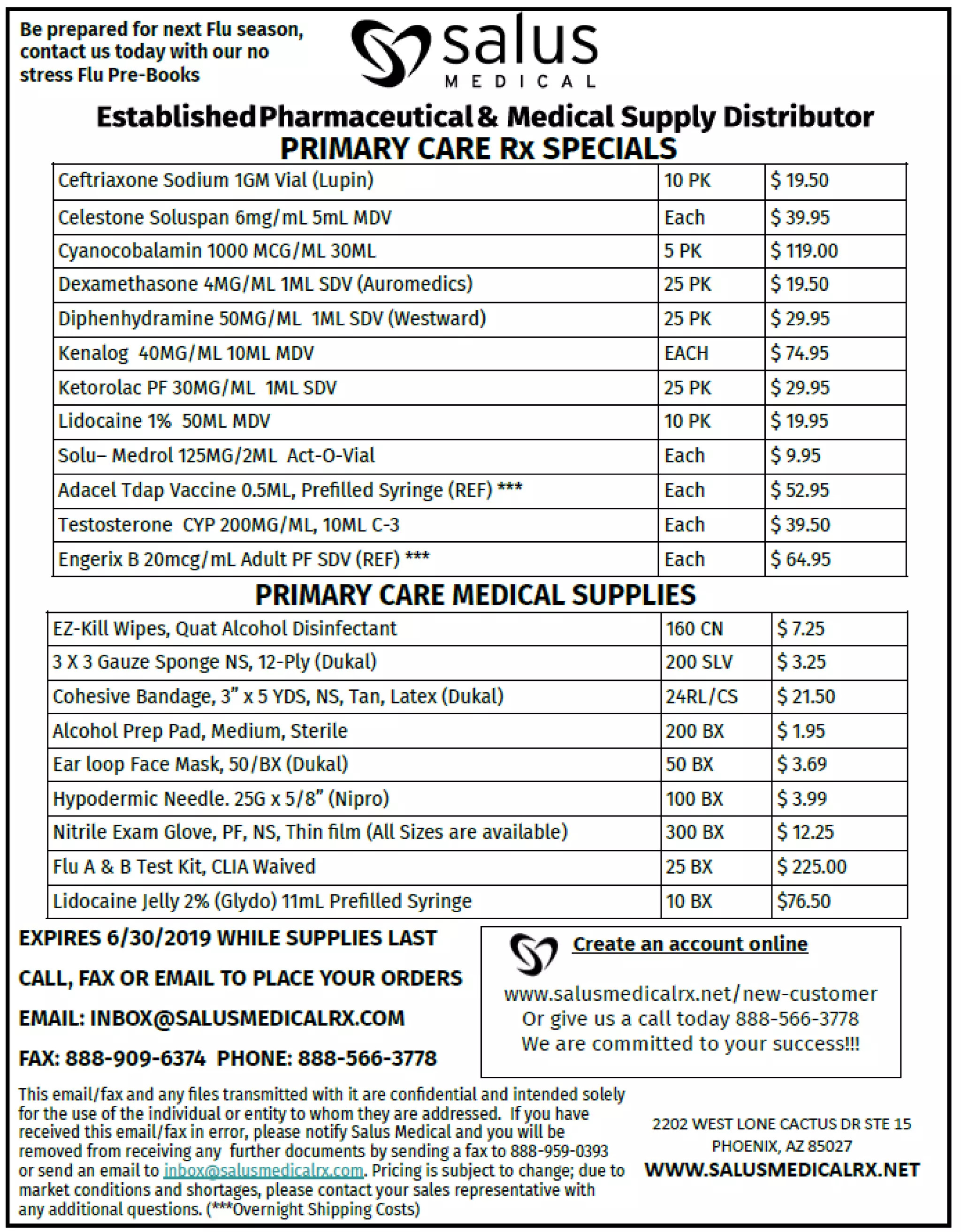 Salus medical specials | Salus Medical Rx | PDF