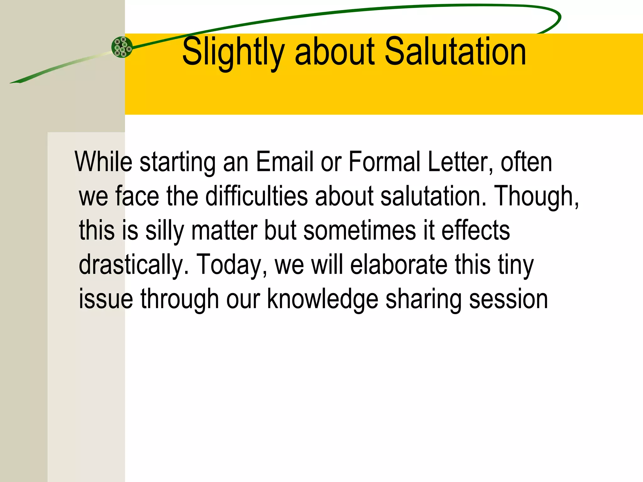 Salutation | PPT