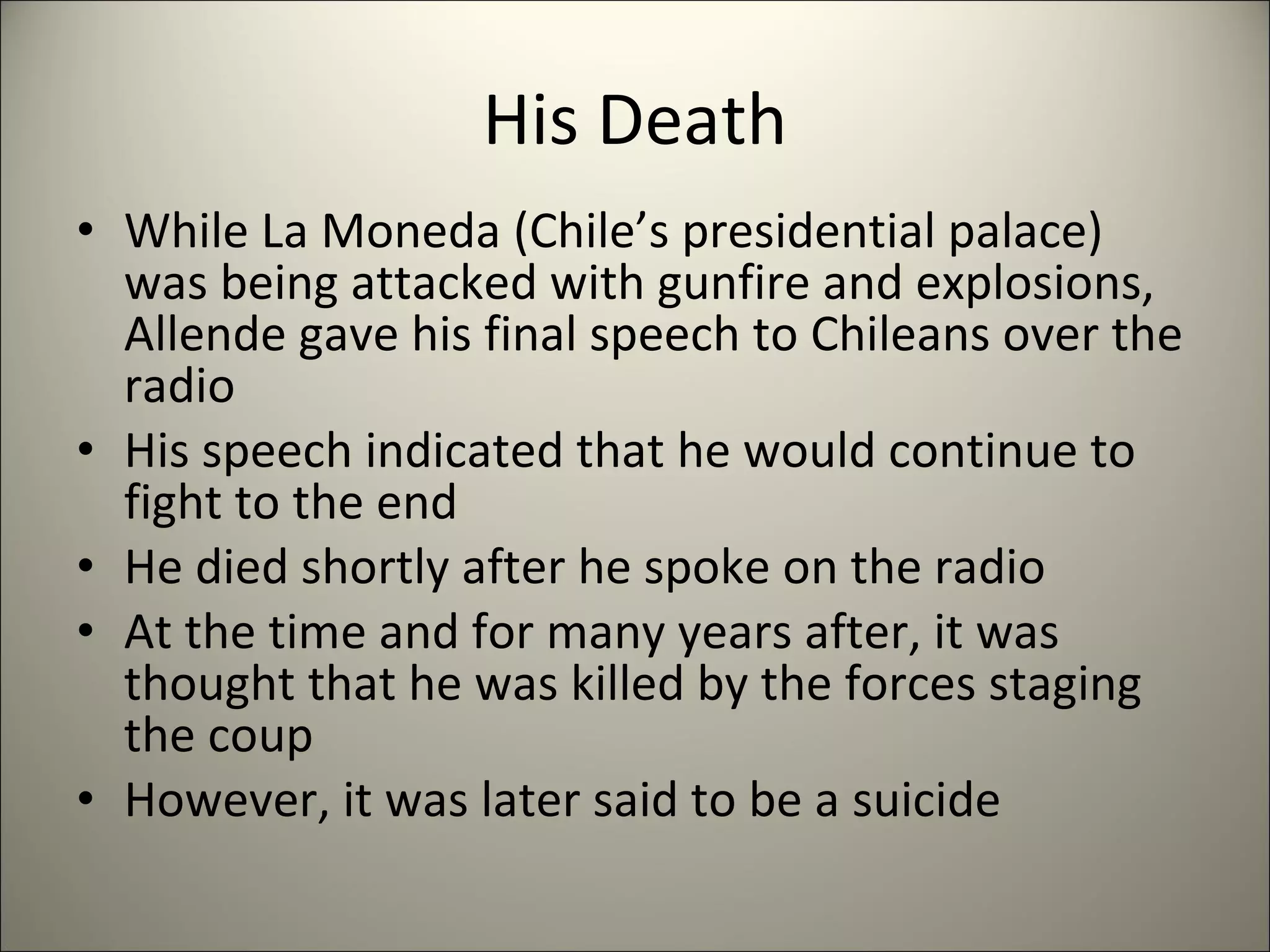 Salvador Allende SHS 2003 | PPT