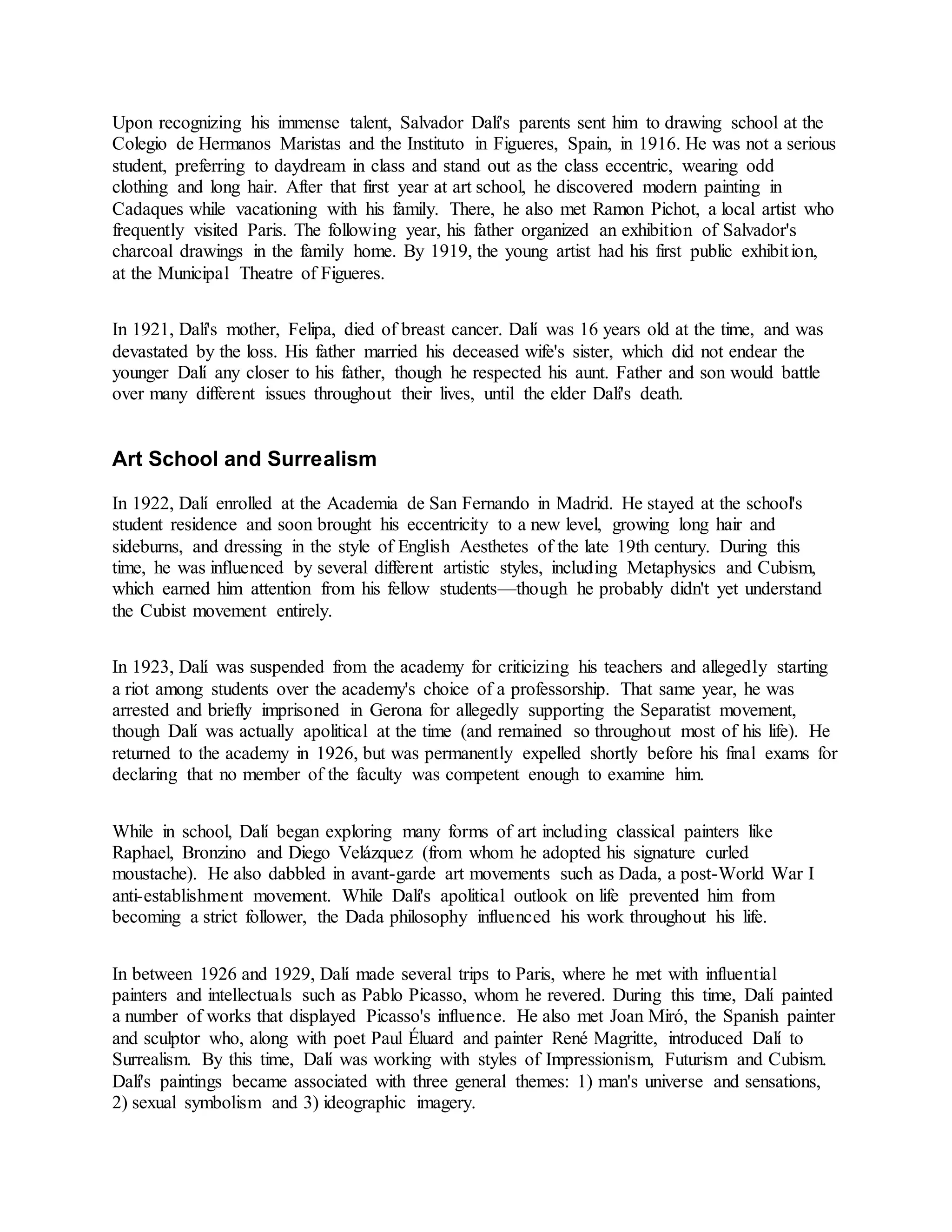 Salvador dali | DOCX