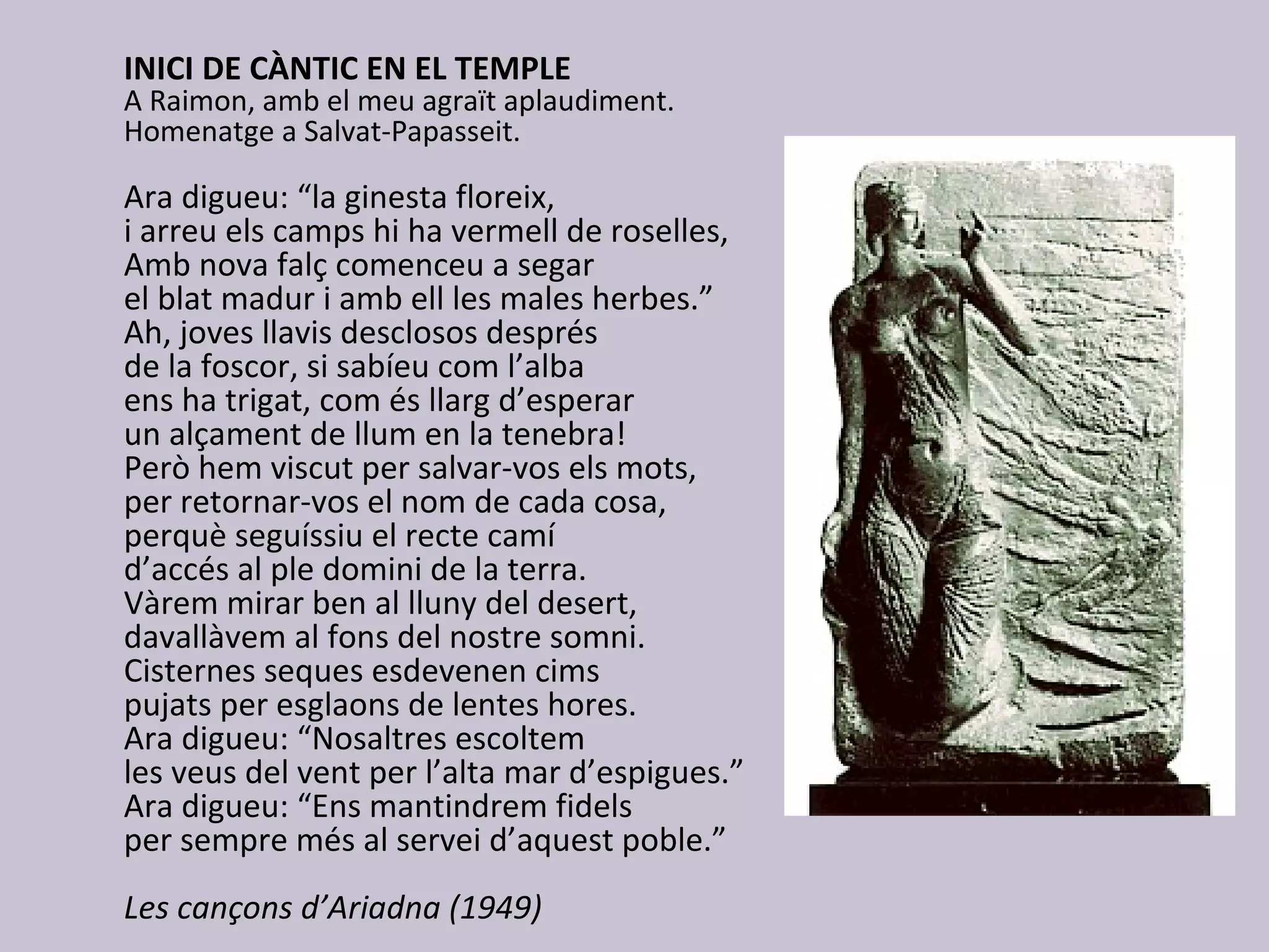 Salvador Espriu poemes | PPT