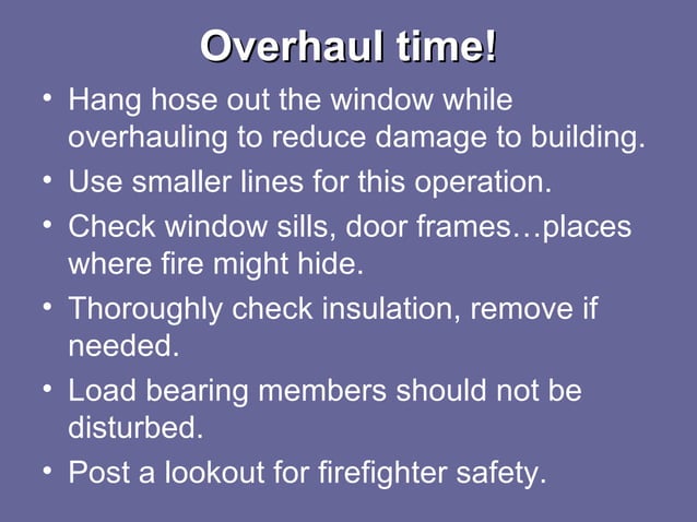 Salvage & Overhaul Presentation | PPT | Home Improvement | Home & Garden