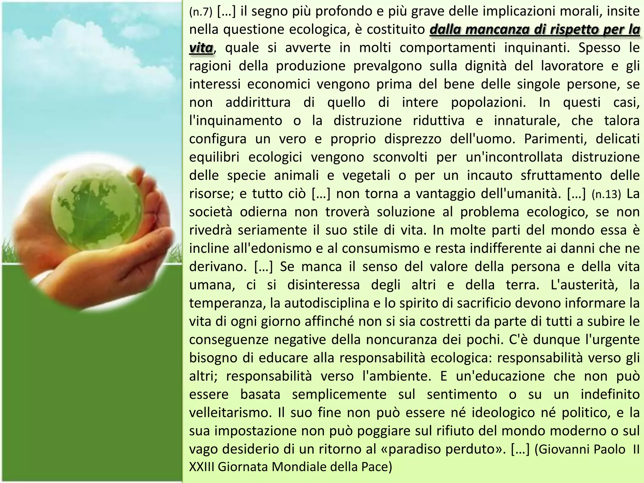 Salvaguardia del creato | PPTX