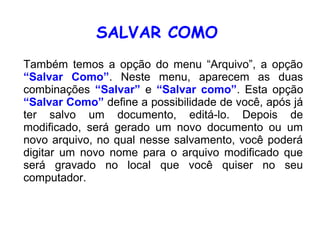 Salvando seu documento | PPT