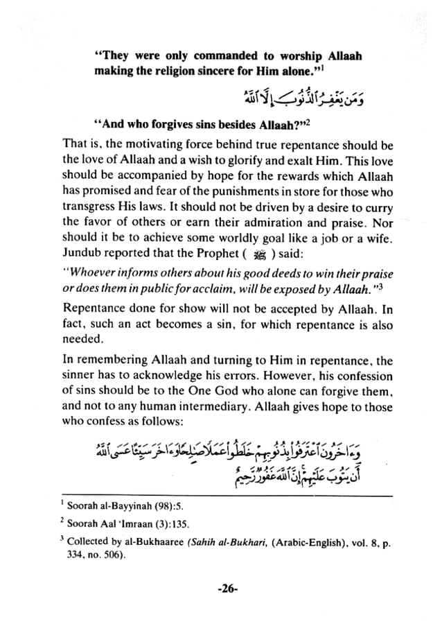 Salvation Through Repentance (An Islamic View) | PDF