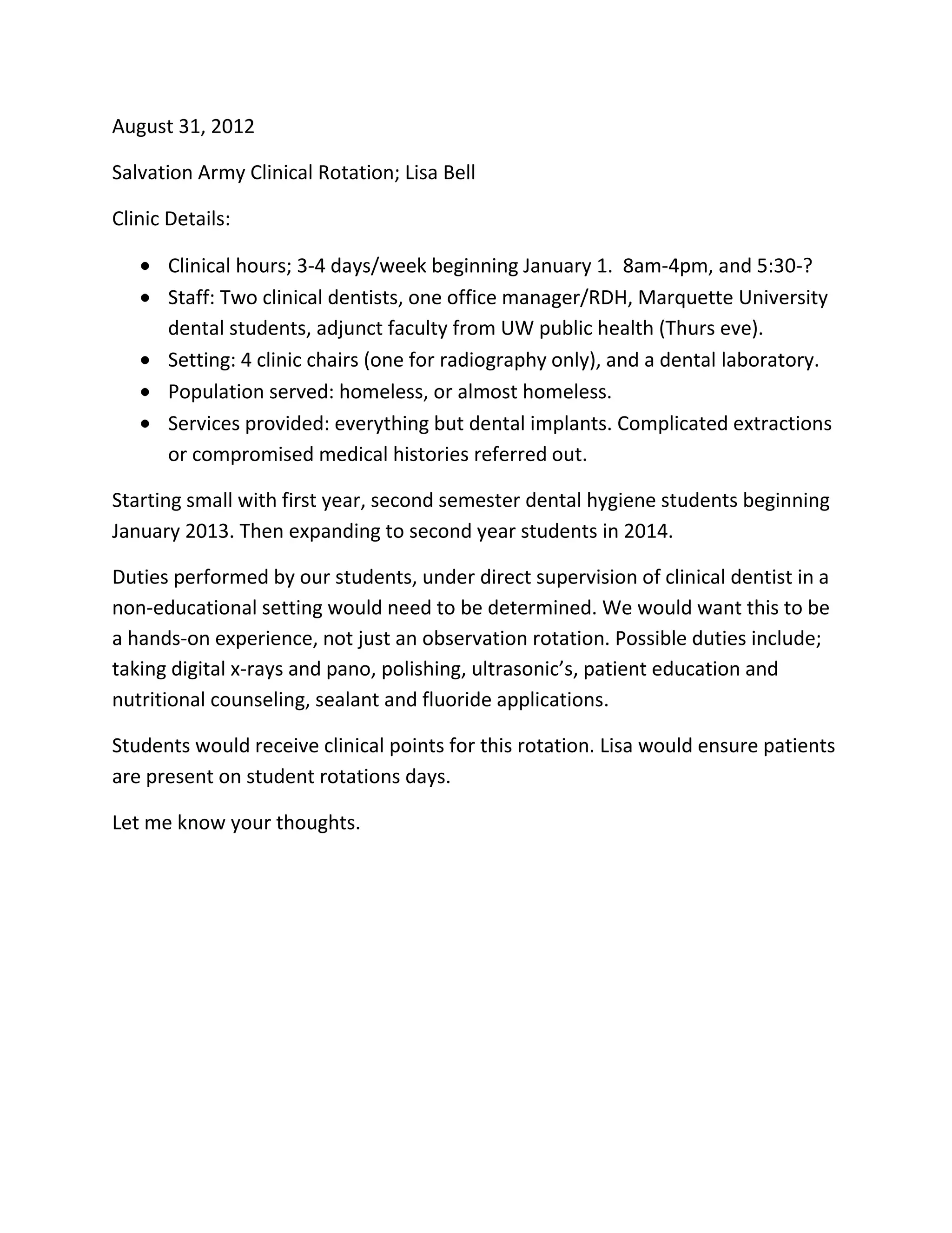 Salvation army clinical rotation | PDF