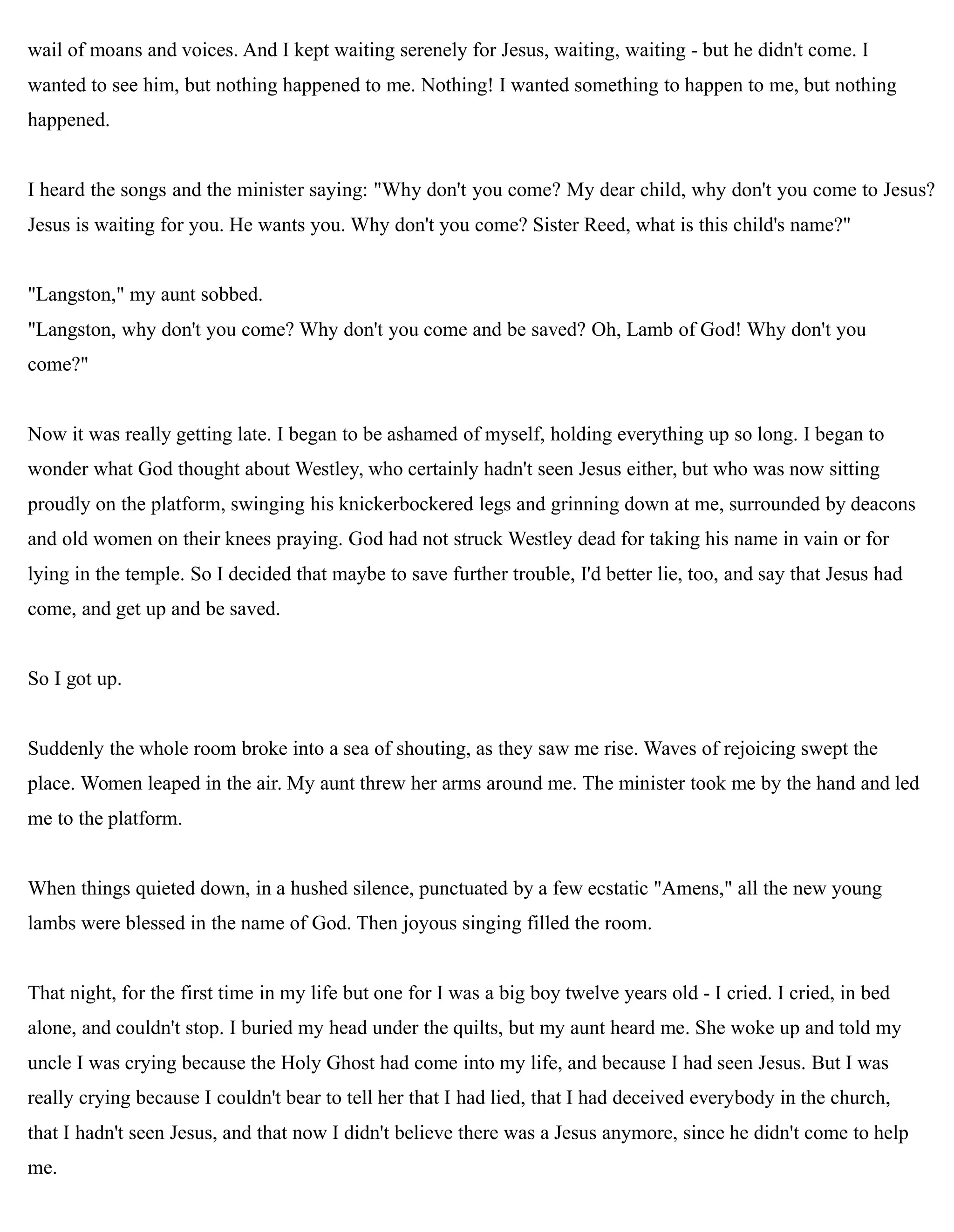 Salvation by langston hughes | PDF