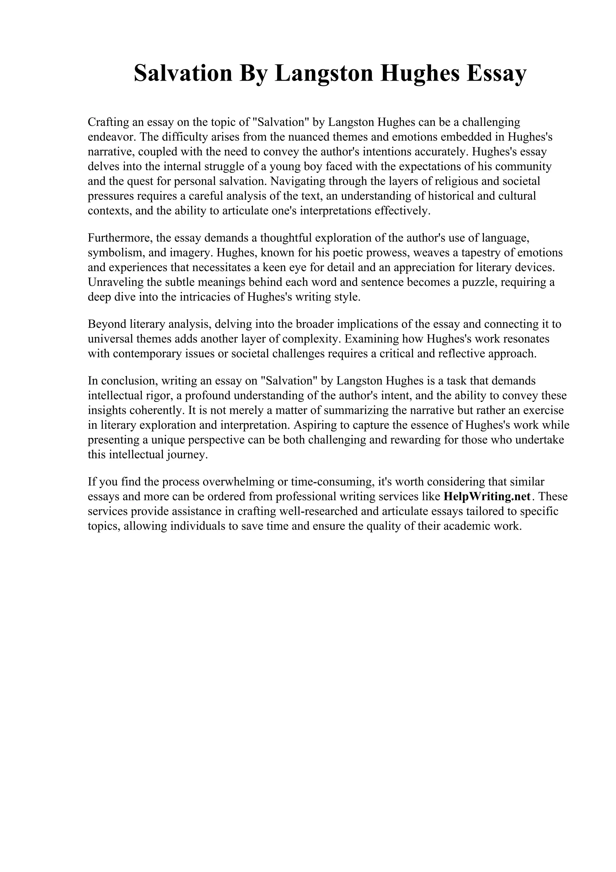 Salvation By Langston Hughes Essay.pdf