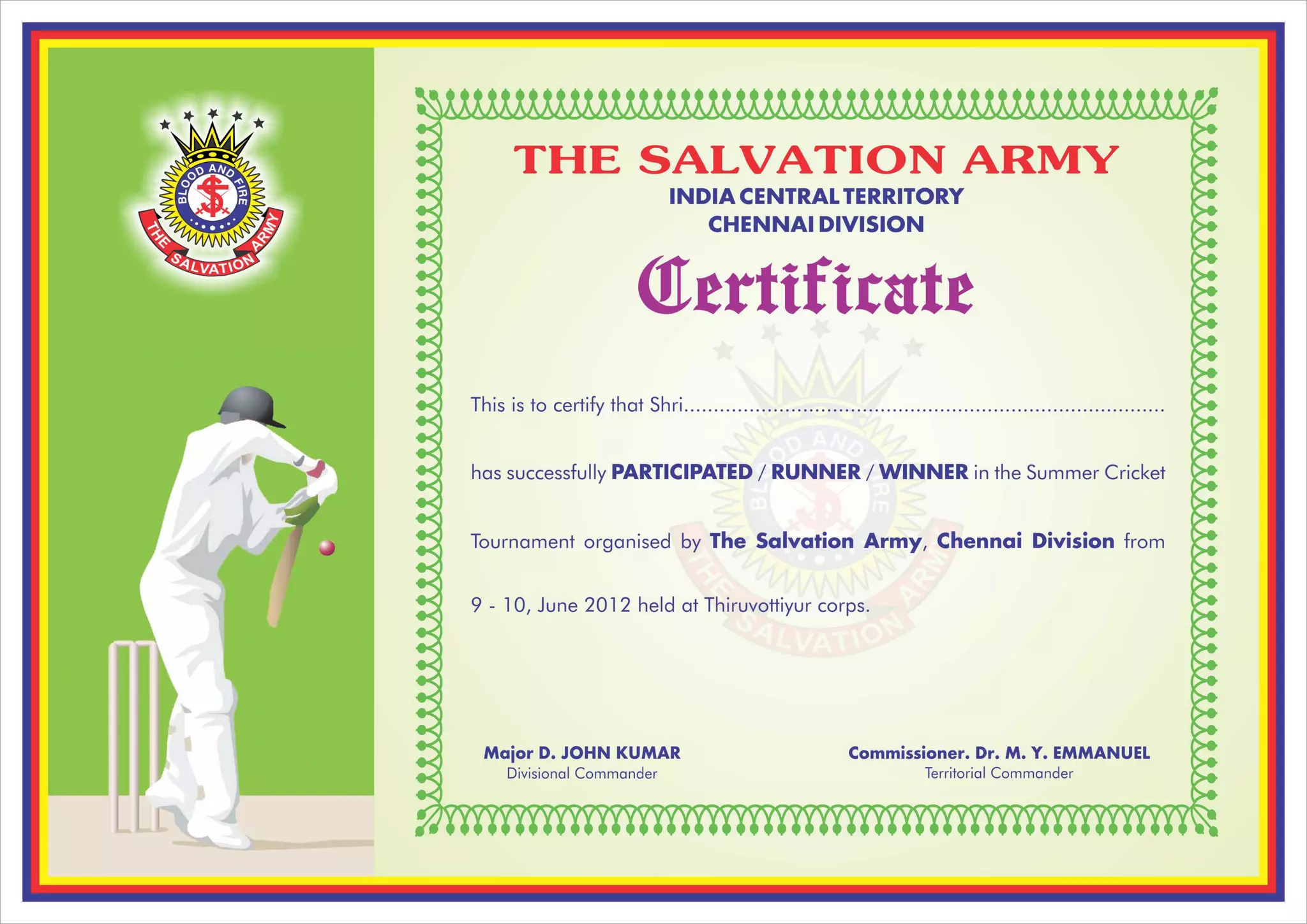 Salvation sport certificate final | PDF