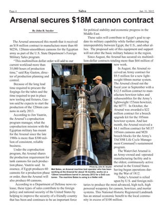 Watervliet Arsenal Newsletter: Salvo 31 jan. 2012 | PDF