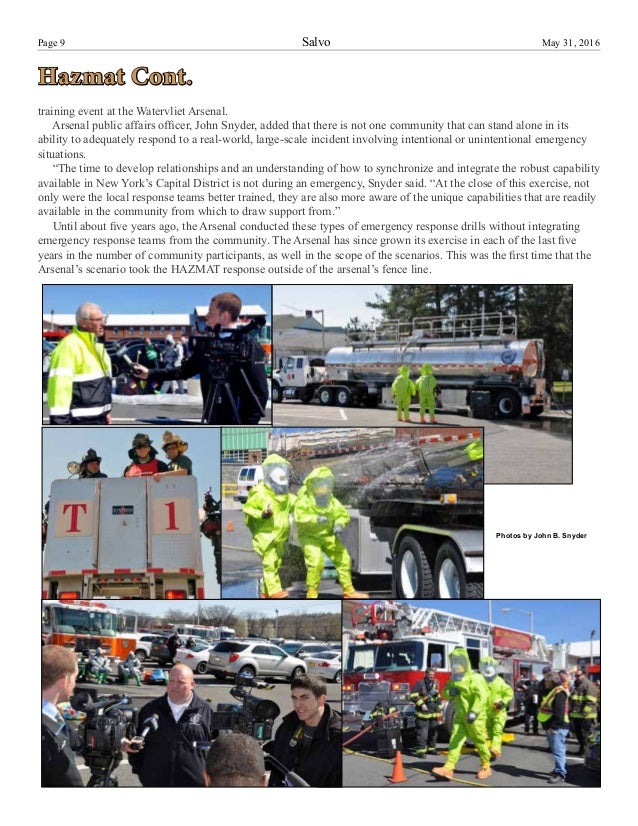 U.S. Army newsletter from the Watervliet Arsenal - May 2016