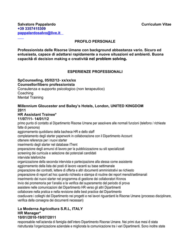 Salvo pappalardo cv ita | PDF