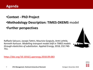Modelling transport modal shift in TIMES models through elasticities of ...
