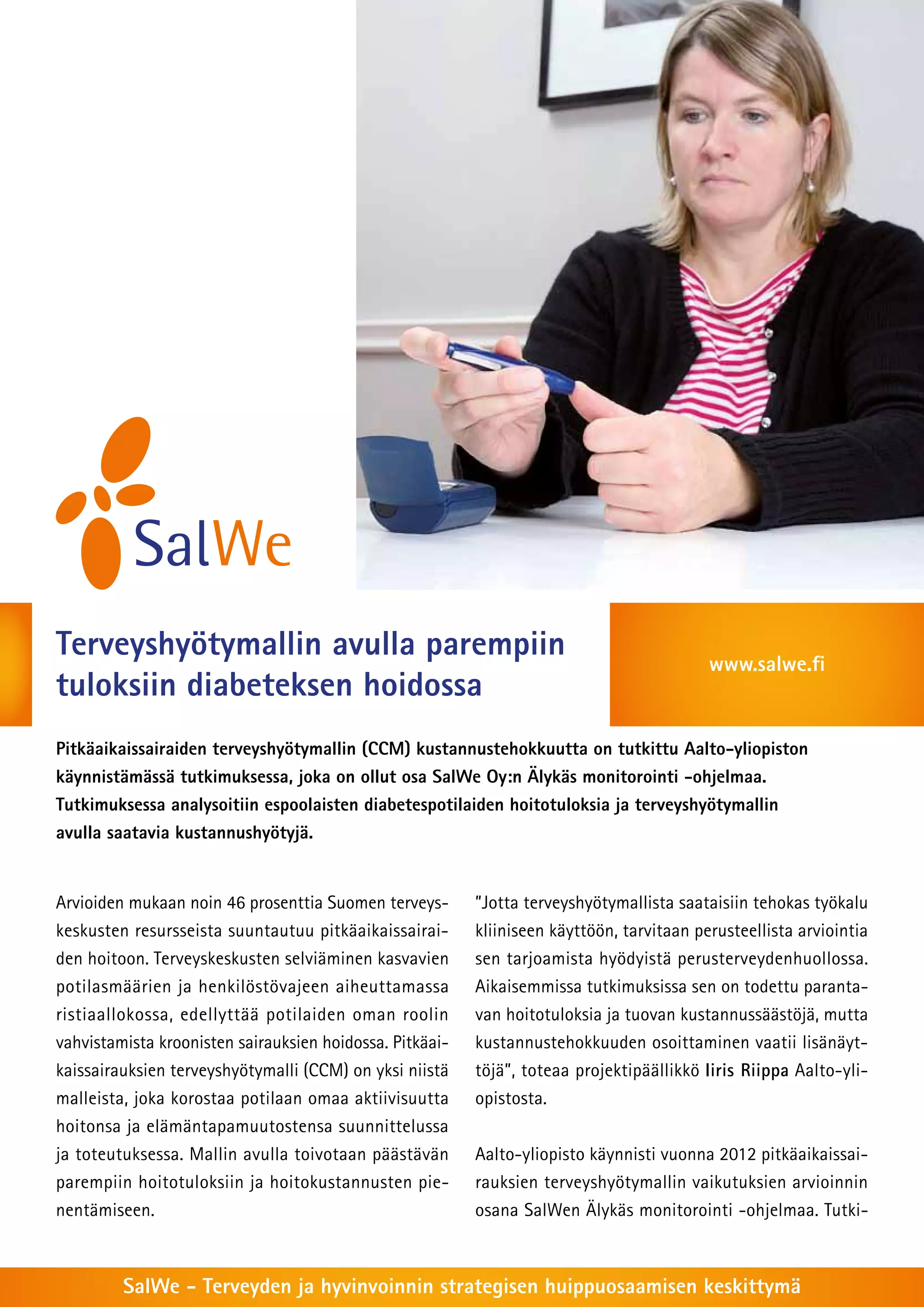 Terveyshyötymallin avulla parempiin tuloksiin diabeteksen hoidossa | PDF