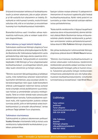 Keuhkoahtaumataudin ja muiden kroonisten hengitystiesaurauksien diagnostiikkaan uudenlainen ...