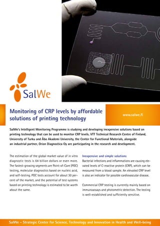 Monitoring of CRP levels by affordable solutions of printing technology ...