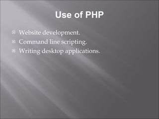 Why to use PHP | PPT
