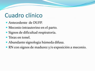 Sindrome de aspiracion meconial | PPTX