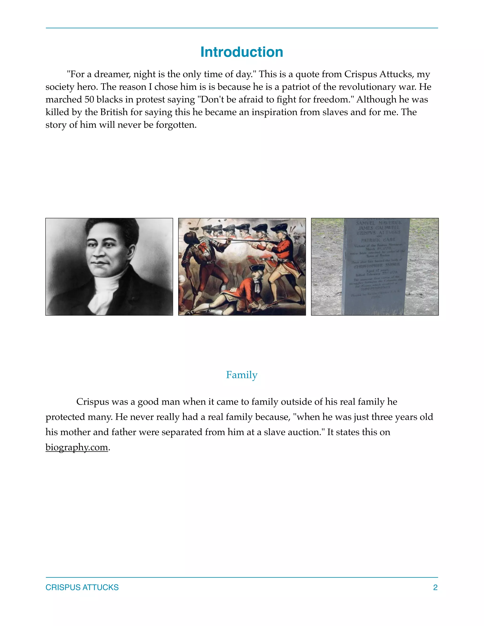 Crispus Attucks by Samantha | PDF