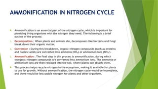 Soil and agricultural microbiology -ammonification | PPTX