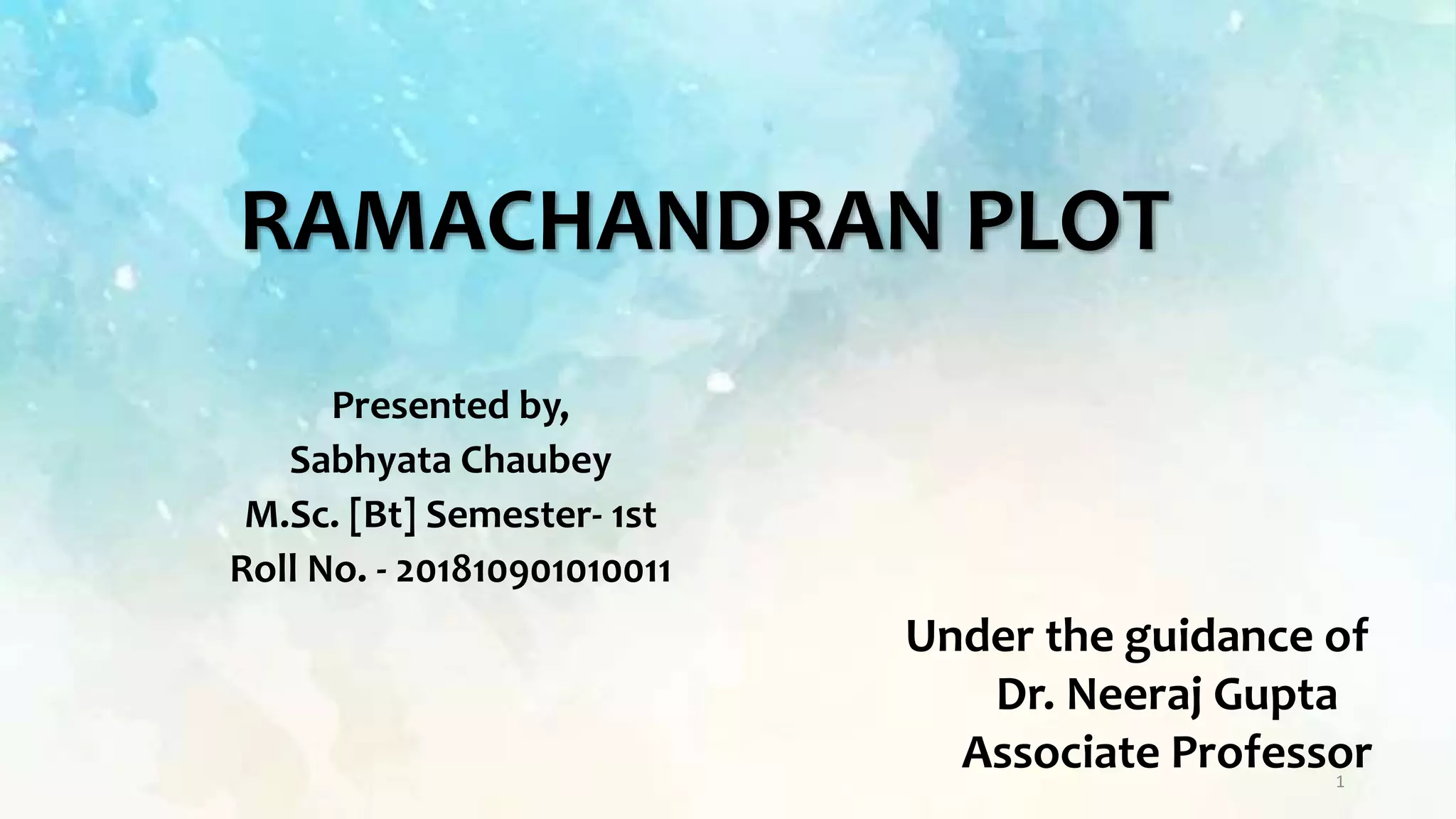 RAMACHANDRAN PLOT | PPTX