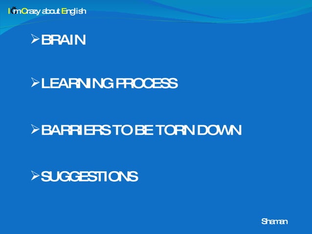 Brain and learning process | PPT
