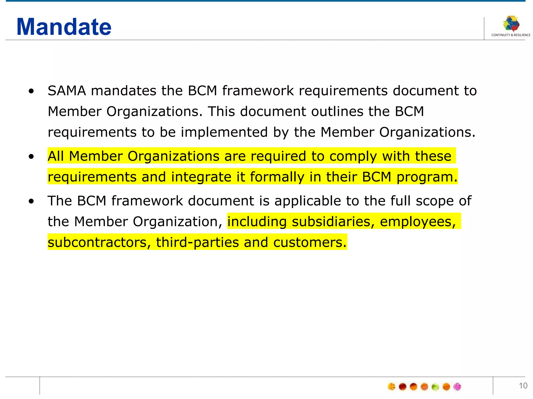 SAMA BCM Framework | PDF