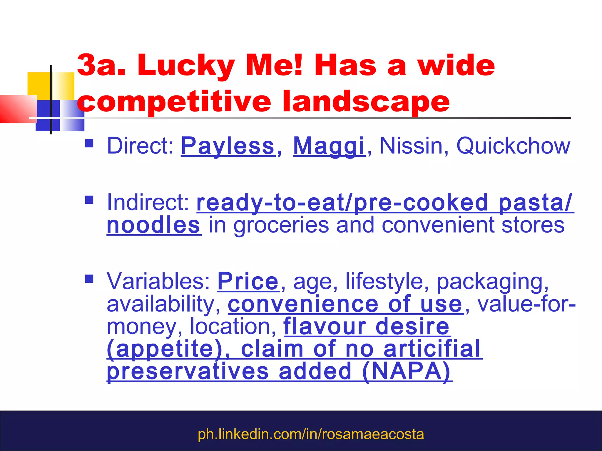 Lucky Me Marketing Plan by Sam Acosta | PPT