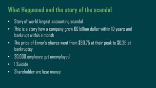 Enron Scandal Summary, History, & Facts, Learnings | PPTX | Business ...