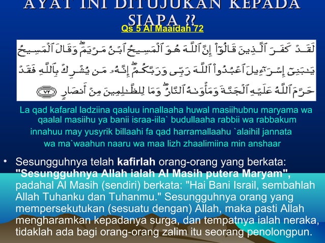 Samakah Isa dlm Injil dengan Yesus dalam Al-Qur'an | PPT