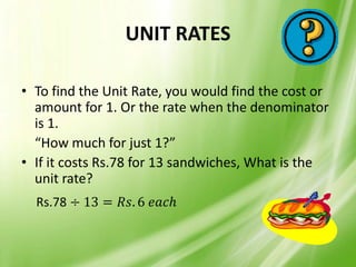 Mathematics in everyday life - Unit rates | PPTX