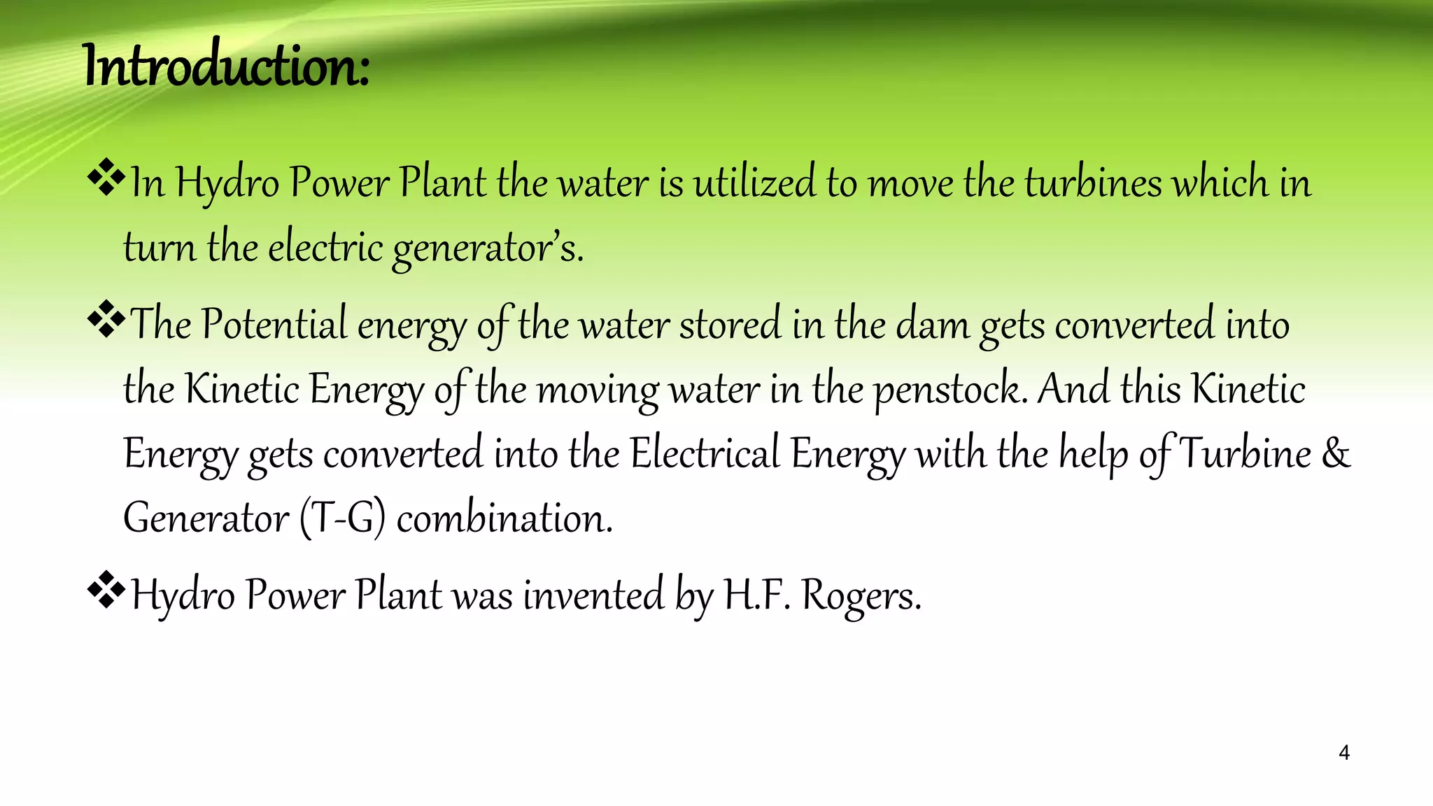 Hydro Electric Power Plant | Hydel Power Plant | PPTX