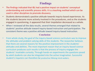 The Effects Of Inquiry Based Method On The Learning Of Students In ...
