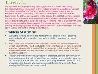 The Effects Of Inquiry Based Method On The Learning Of Students In ...