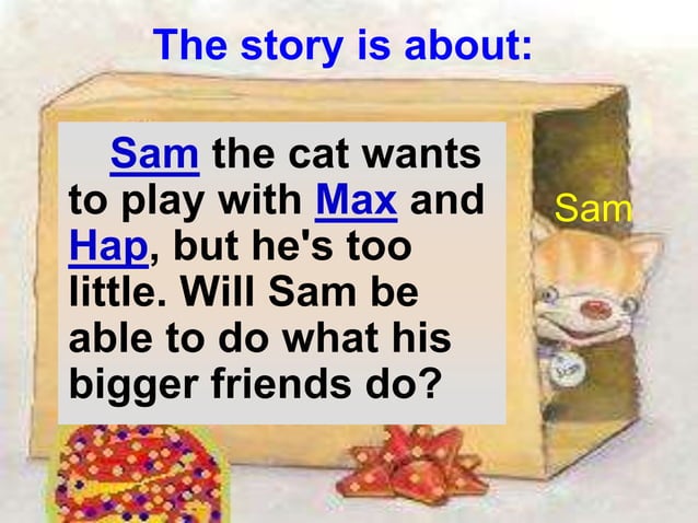 Sam and the Bagcompress.ppt PICTURE STORY TO TEACH PREPOSITION | PPT ...