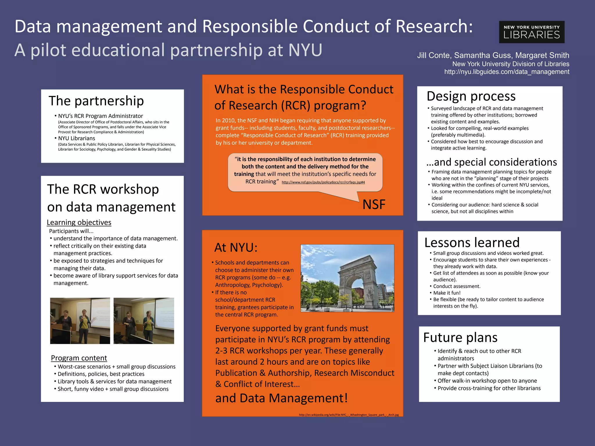 RDAP14 Poster: Samantha Guss Data management planning and responsible ...