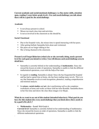 Samantha iep | PDF