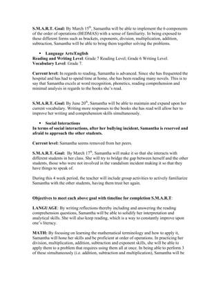 Samantha iep | PDF