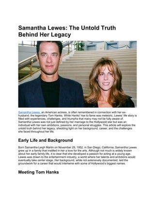Samantha Lewes: The Untold Truth Behind Her Legacy | DOCX
