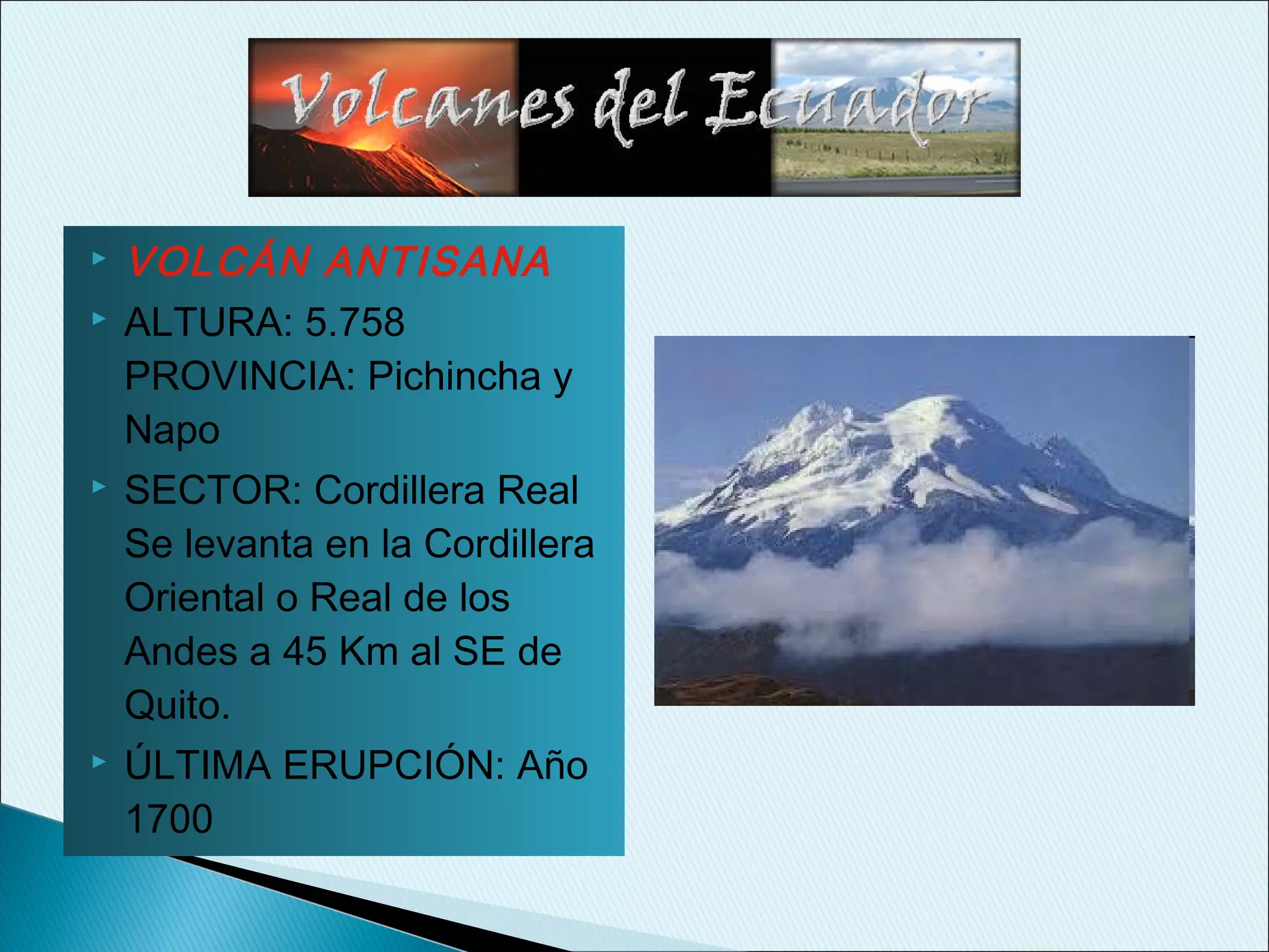 Presentación Volcanes Activos del Ecuador | PPT