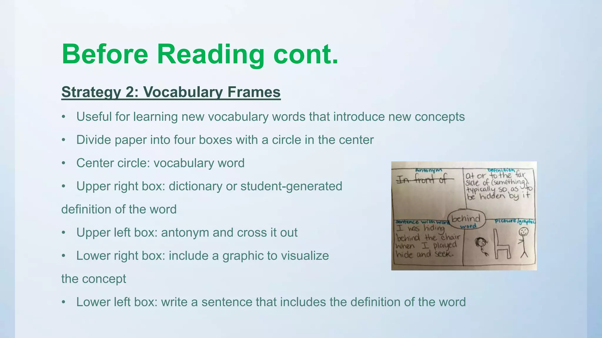 Reading strategies (before, during, after) | PPTX | Education