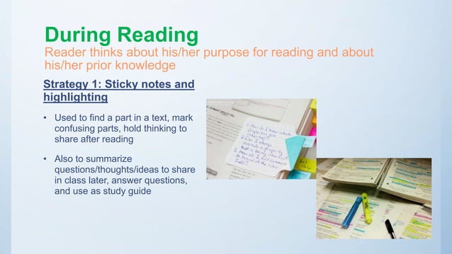 Reading strategies (before, during, after) | PPTX | Education