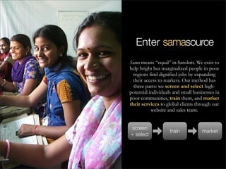 Samasource: A New Model for Empowering the Poor | PDF | Business ...