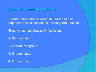 Grounding and techniques | PPTX