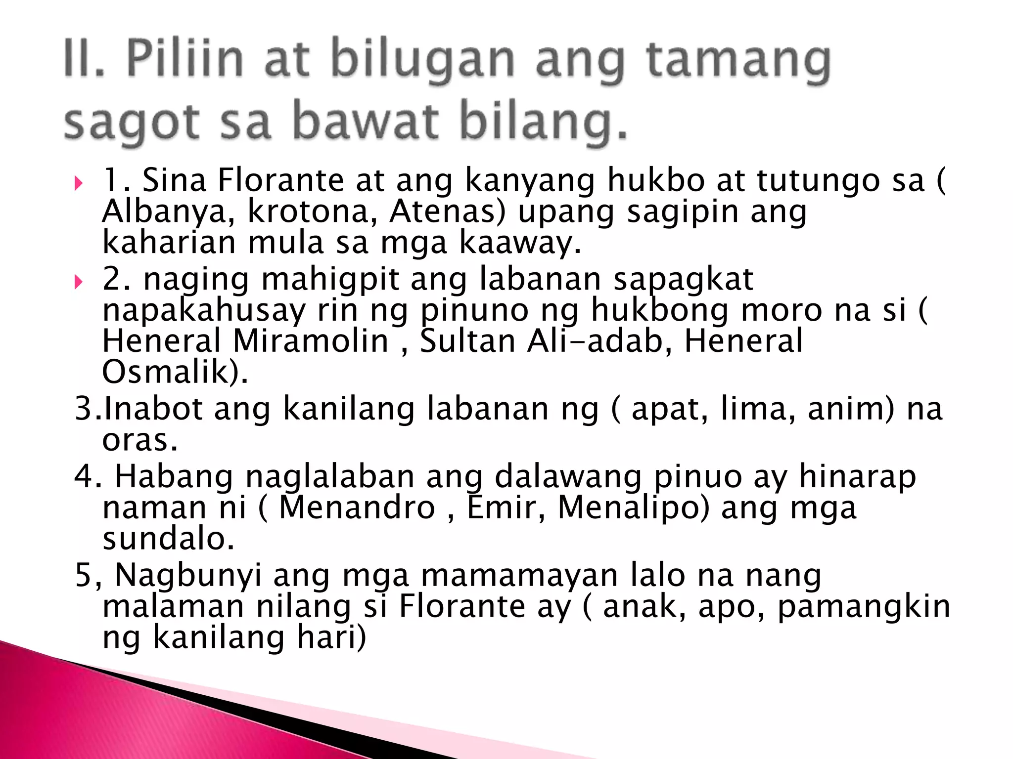 flroante at laura pagsasanay | PPTX